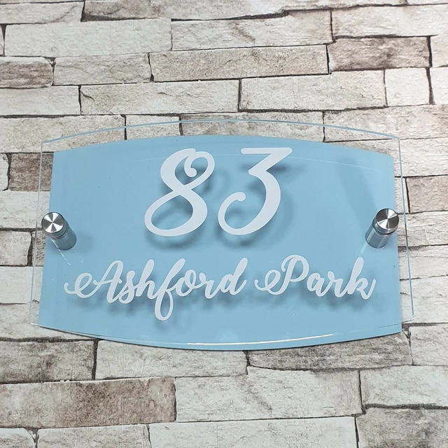 BABY BLUE MODERN House Sign - Door Number - Address Sign - House Number ...