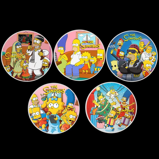 THE SIMPSONS SILVER Coins Classic Anime Challenge Coin in Capsule Gift ...