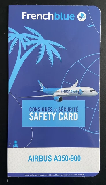SAFETY CARD AIRBUS A350-900 FRENCHBLUE EUR 3,90 - PicClick FR