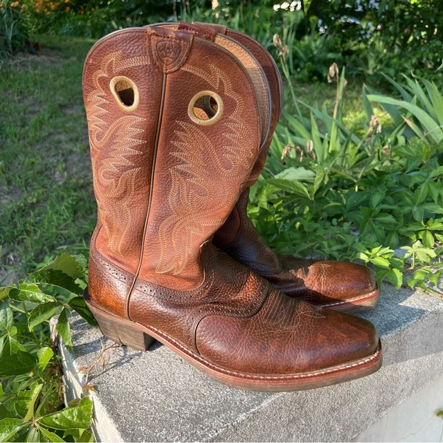 ARIAT HERITAGE ROUGHSTOCK Square Toe Western Cowboy Boots 15D £154.81 ...