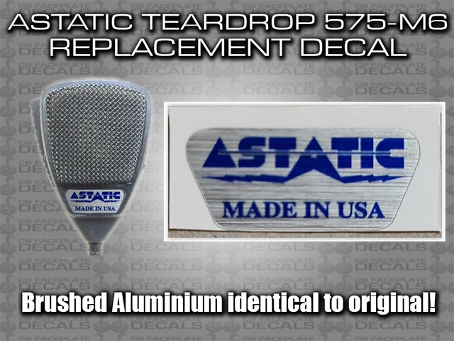 ASTATIC 575-M6 TEARDROP cb radio mic microphone Decal Sticker self ...