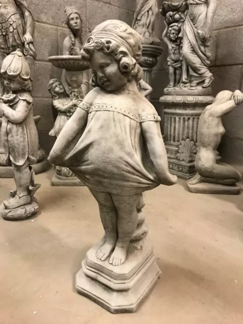 SHY GIRL CONCRETE stone garden ornament cute little girl courtesy ... SHY GIRL CONCRETE stone garden ornament cute little girl courtesy ...