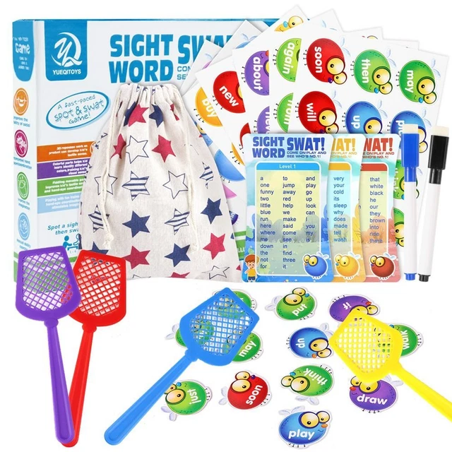1 SET DEVELOPING Intelligence Swatting Flies Game English Word Cards ...