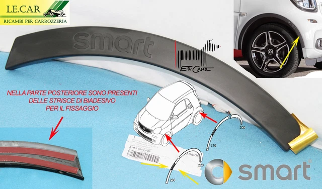 1 ARCO RUOTA Modanatura Del Paraurti Anteriore Smart Fortwo 453 11/2014 ...