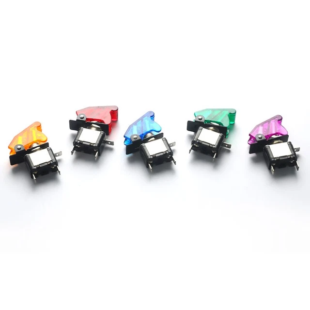 CAR TRUCK ILLUMINATED Led Toggle Switch Safety Aircraft Flip Up Cover ...