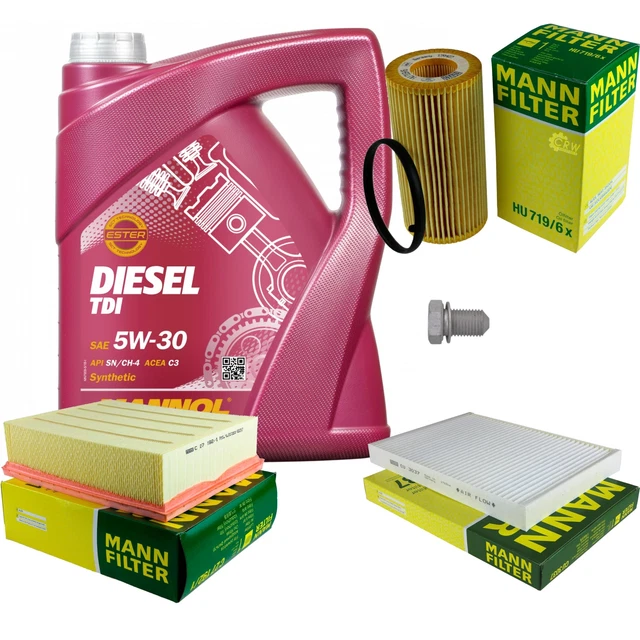 MANN INSPECTION SET 5L mannol Diesel Tdi 5W-30 pour Audi Siège A4 Avant ...
