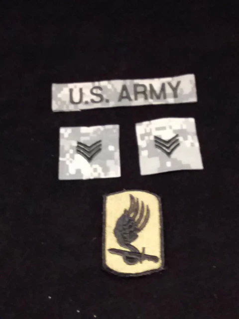 LOT 4 US Army ACU Branch Rank Insignia Uniform Patches & Airborne ...