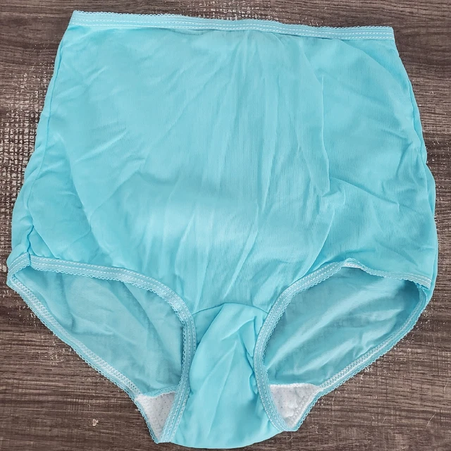 Vintage Nylon High Rise Granny Panties Panty Briefs Womens Size 6 Medium Teal 19 89 Picclick