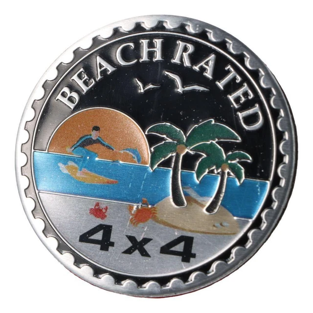 METAL BEACH RATED Car Badge Round Car Emblem Decals Stickers Motorcycle ...