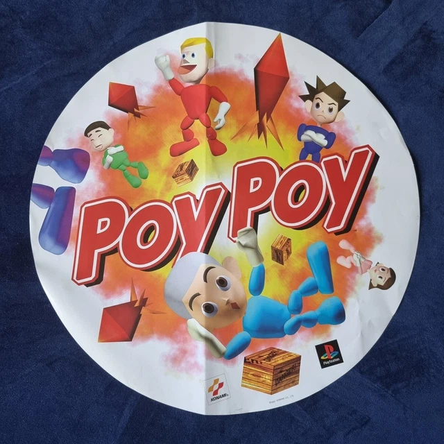 RARE 1997 KONAMI Poy Poy - Circular Poster - 16.5" Store Display PROMO ...