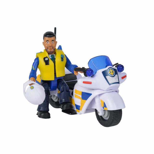 SIMBA FIREMAN SAM Police Motorcycle with Figure Policeman Play Figure ...