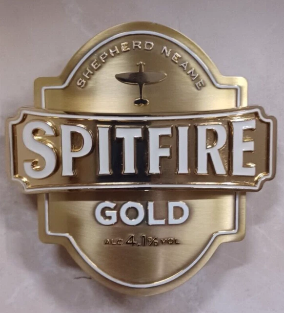 BEER PUMP CLIP badge SHEPHERD NEAME brewery SPITFIRE GOLD cask real ale ...