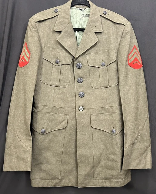 US MARINE CORPS USMC Men's Enlisted Green Alpha Uniform Coat Corporal ...