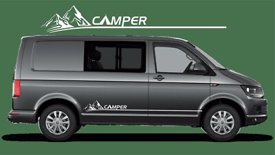 VW TRANSPORTER T4 T5 T6 VAN GRAPHICS STICKERS DECALS CAMPER Sides *Any ...