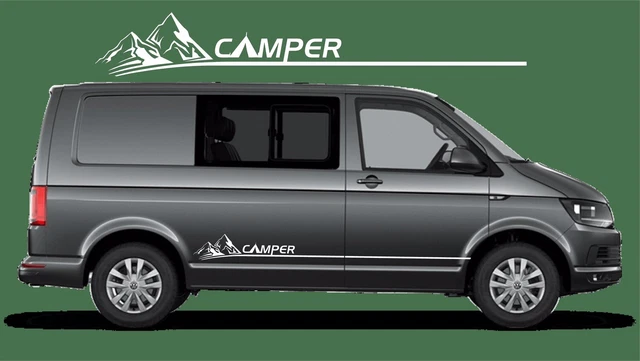 VW TRANSPORTER T4 T5 T6 VAN GRAPHICS STICKERS DECALS CAMPER Sides *Any ...
