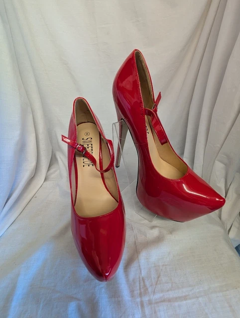 NEW - RED high heal shoes in a size 8 - CG L35 £8.50 - PicClick UK