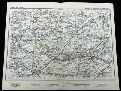 RAILWAY MAP OF Germany Cologne German Rail Network Routes Antique ...