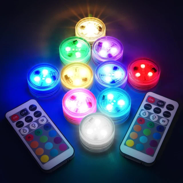 SMALL SUBMERSIBLE LED Lights with Remote, Pool Lights for Party Events ...