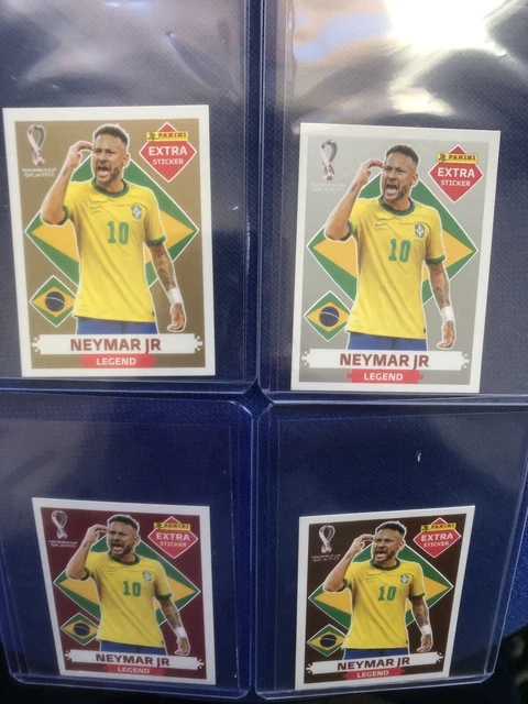 Panini Qatar 2022 Extra Stickers Legend Neymar Jr Gold Silver Bronze