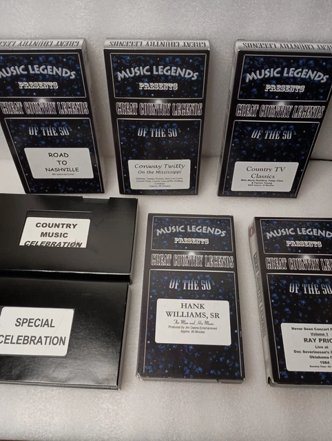 9 VHS TAPES Music Legends Presents Great Country Legends of the 50s 1-5 ...