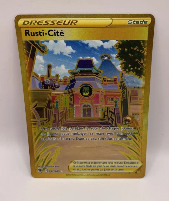 CARTE POKEMON RUSTI-CITÉ 212/189 Secrète GOLD Epée et Bouclier 10 EB10 ...