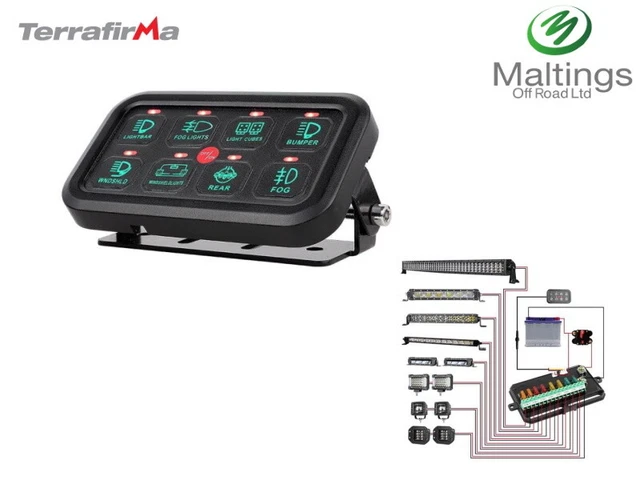 TERRAFIRMA 8 WAY Switch Panel System Defender Switch Kit Land Rover ...
