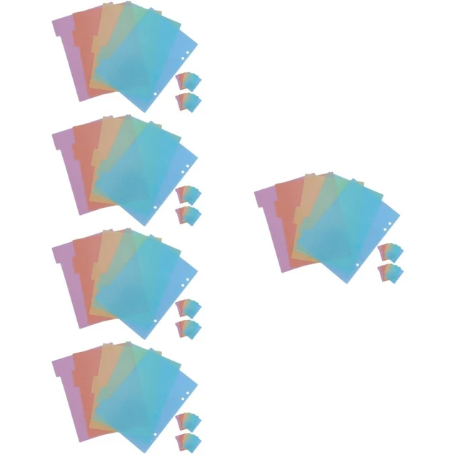 5 PIECES COLOR Classification Separation Page Dividers for Binder Index ...