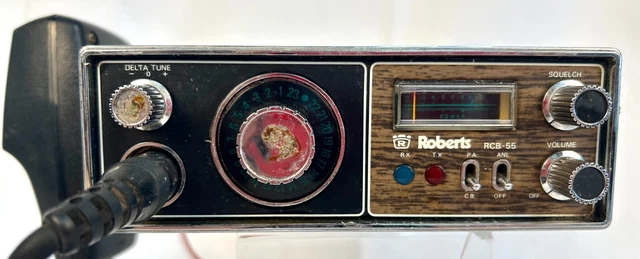 VINTAGE ROBERTS RCB-55 CB Radio Transceiver Japan, w/ Mic Woodgrain ...