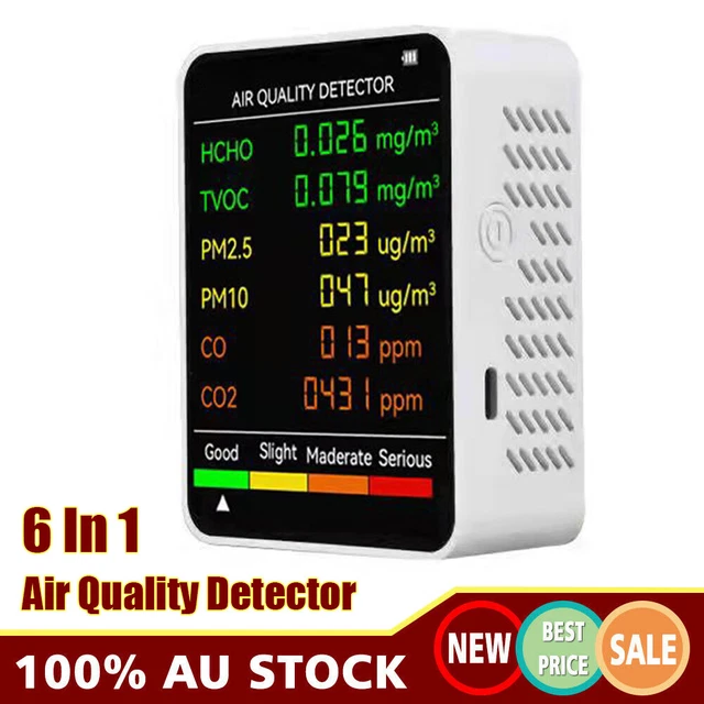 6 IN 1 PM2.5 PM10 HCHO TVOC CO CO2 Air Quality Detector Formaldehyde Monitor AU $30.99 - PicClick AU