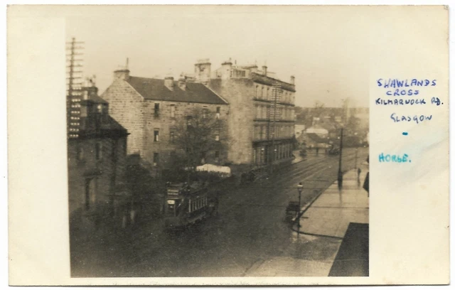 POSTCARDS-SCOTLAND-GLASGOW-RP. SHAWLANDS CROSS with Horse Drawn Tram ...