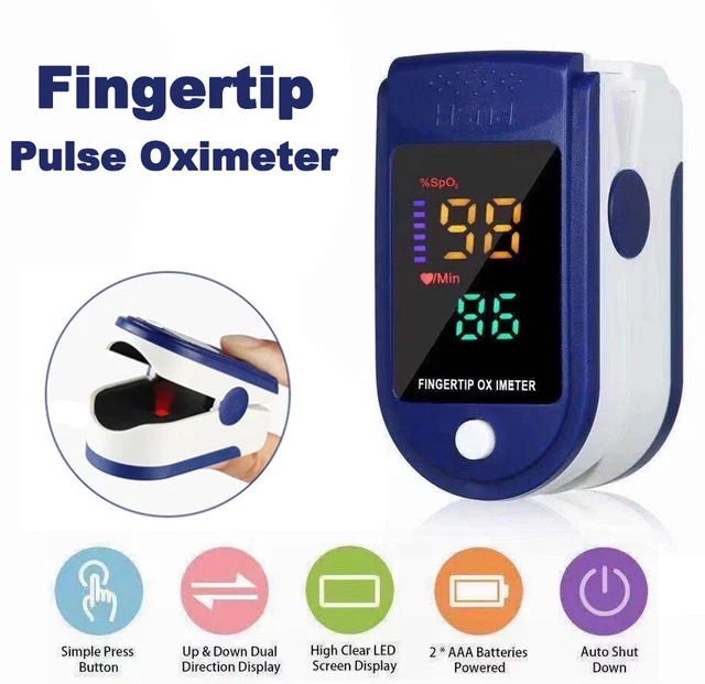 FINGER TIP PULSE Oximeter Meter SpO2 Heart Rate Monitor Blood Oxygen ...