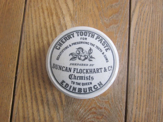 VERY GOOD CONDITION Duncan Flockhart & Co Cherry Toothpaste Pot Lid ...