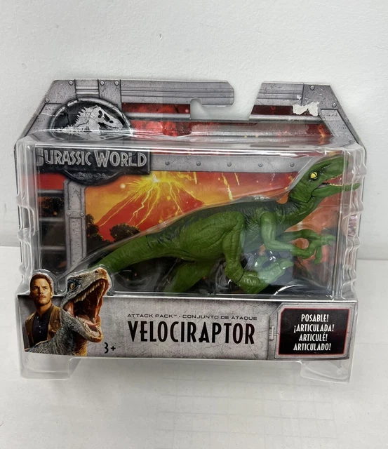 JURASSIC WORLD FALLEN Kingdom Attack Pack Dinosaur Velociraptor New in ...