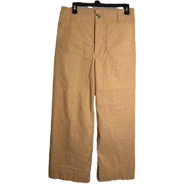 MAEVE BY ANTHROPOLOGIE The Colette Wide Leg Dark Tan Pants Size 30 ...