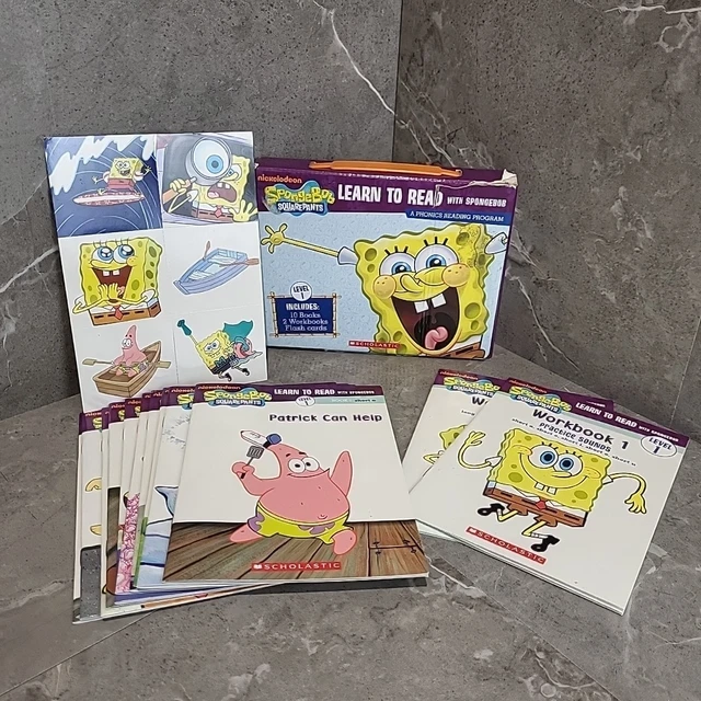 LEARN TO READ with SpongeBob Level 1 Phonics Boxed Set Scholastic 12 ...