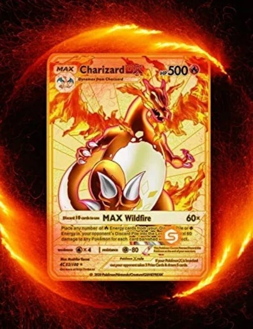 POKEMON GOLD CUSTOM Metal Card Charizard DX HP500 EUR 7,09 - PicClick FR