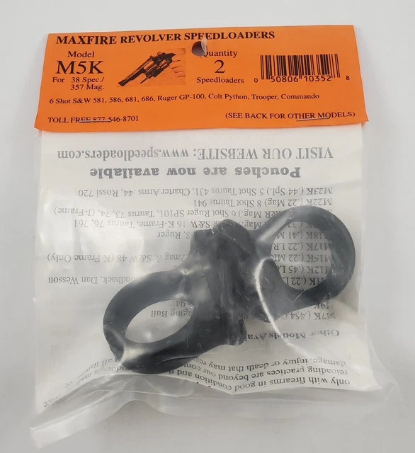 MAXFIRE REVOLVER SPEEDLOADER 2 Pack MK5 6 Shot 357 Mag 38 Special S&W ...
