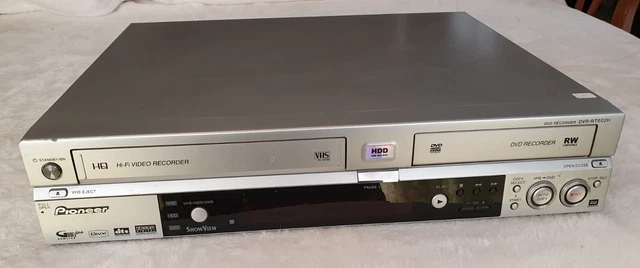 PIONEER DVR-RT602H VCR VHS Video DVD HDD Burner 80GB Triple Combo Combo ...