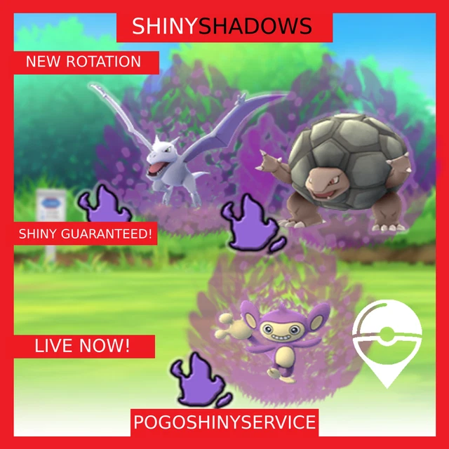 POKEMON GO - Shiny Shadow Aerodactyl, Aipom and Geodude! Catch Service ...