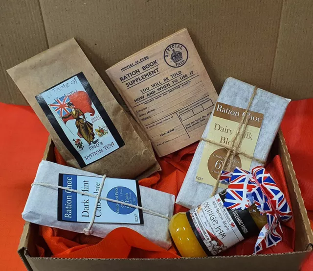 1940S-WW2 WARTIME FLAVOURS Hamper Set includes Chocolate-Jam-Tea-Ration ...