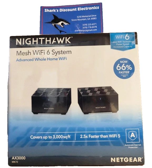 NETGEAR NIGHTHAWK ADVANCED Whole Home Mesh WiFi 6 System–AX3000 Router ...