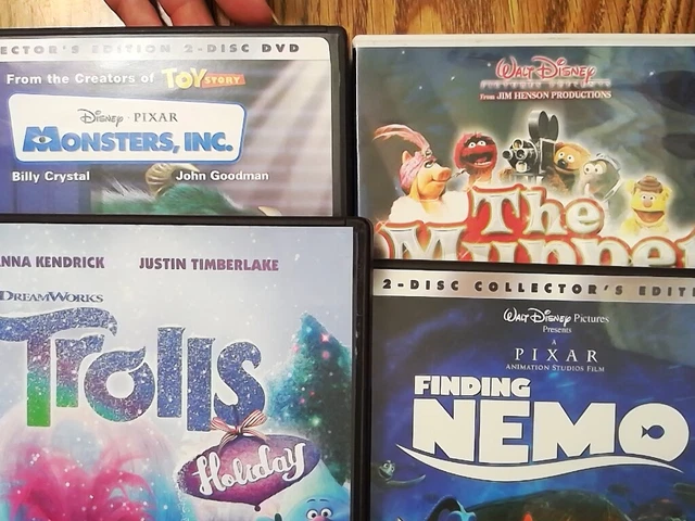 4 CHILDREN'S MOVIES on DVD: Finding Nemo, Monsters Inc, Trolls, Muppet ...