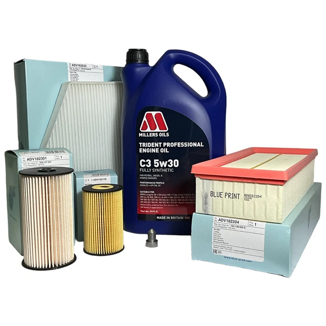 VW CADDY VAN Service Kit 2.0 TDI (2C). Millers Oils Air Oil Fuel Cabin ...