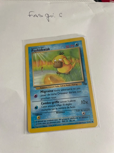 CARTE POKÉMON PSYKOKWAK 53/62 EDITION 2 ED2 Fossile VF FR EUR 3,00 ...