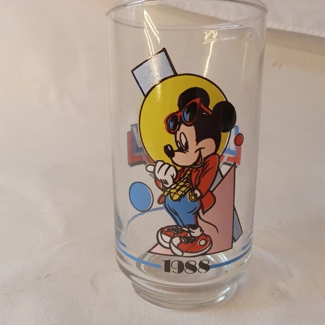 DISNEY MICKEY MOUSE Through The Years 1928 - 1988 60th Drinking Glass ...