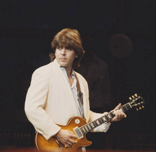 ENGLISH GUITARIST MICK Taylor performs with Bob Dylan Wembley 1984 OLD ...