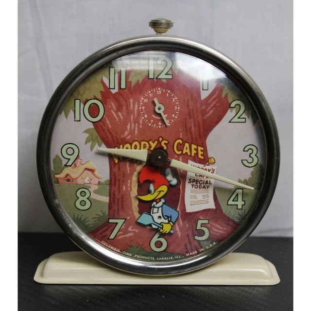 1950S WOODY WOODPECKER'S Cafe Animated Wind Up Clock - Works! £225.12 ...