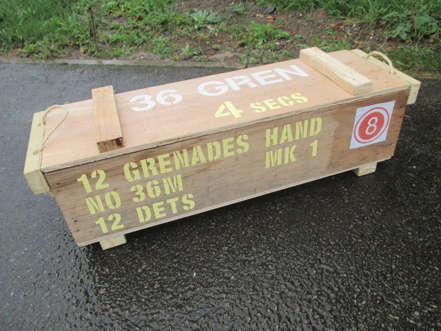 REPRO WW2 WOOD British Mills No 36 Wooden Crate Box Empty Reenactment ...