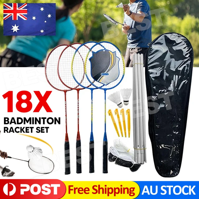PROFESSIONAL BADMINTON RACQUET Set 4 Player Racket Shuttlecock Net Bag ...