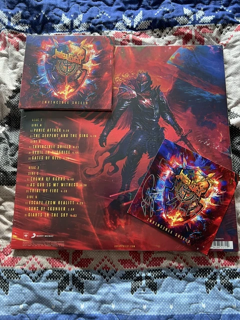 JUDAS PRIEST INVINCIBLE Shield Blue Vinyl Ltd Edition 300 Only Signed ...
